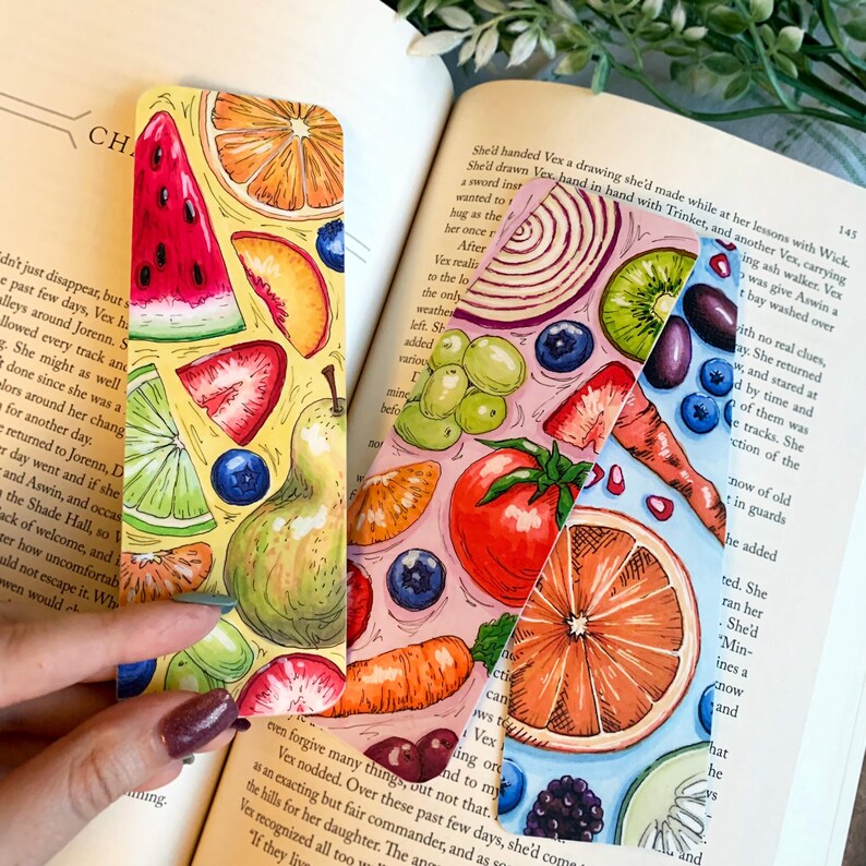 Fruits & Veggies Bookmarks, Smooth Matte-laminated, 2x6 Inches - Etsy