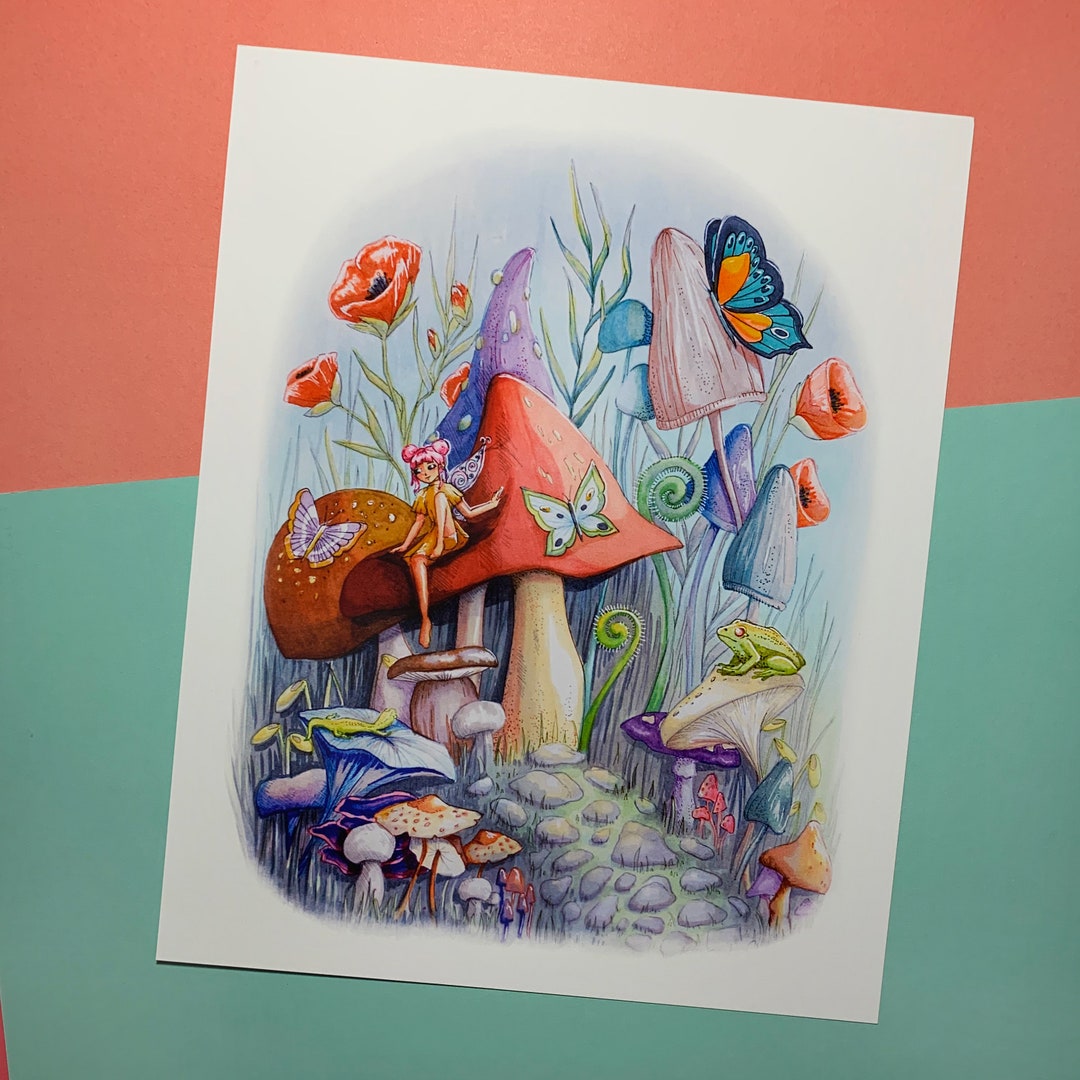 A Fairy in the Mushroom Forest - Reproduction of an Original Fantasy ...