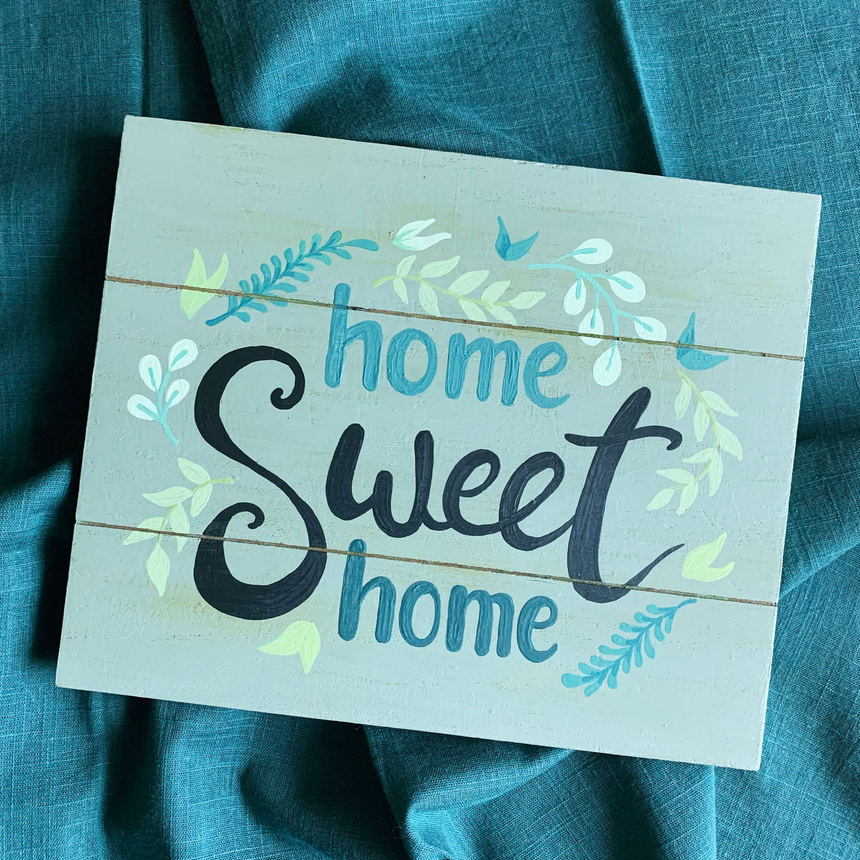 Hand Painted "welcome," "home Sweet Home," or " Be Kind" Floral Home ...
