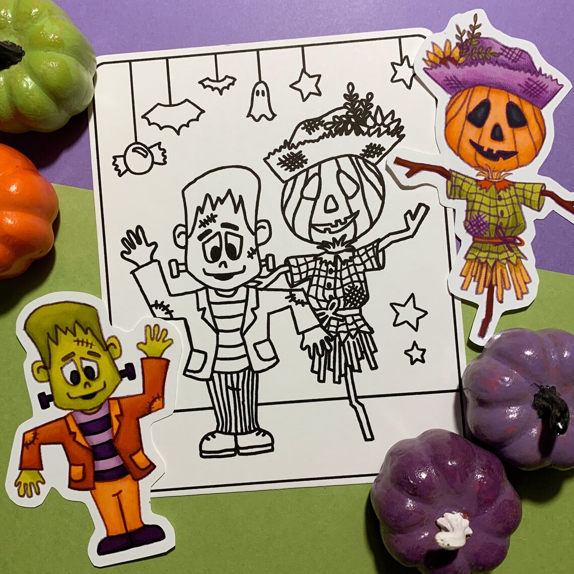 Mini Halloween Coloring Page Pack, 4 Sheets/pack, 4x5 In. - Etsy