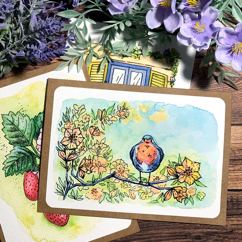 Blank Spring Watercolor 3-card Pack: Exclusive Artwork Reproductions on ...