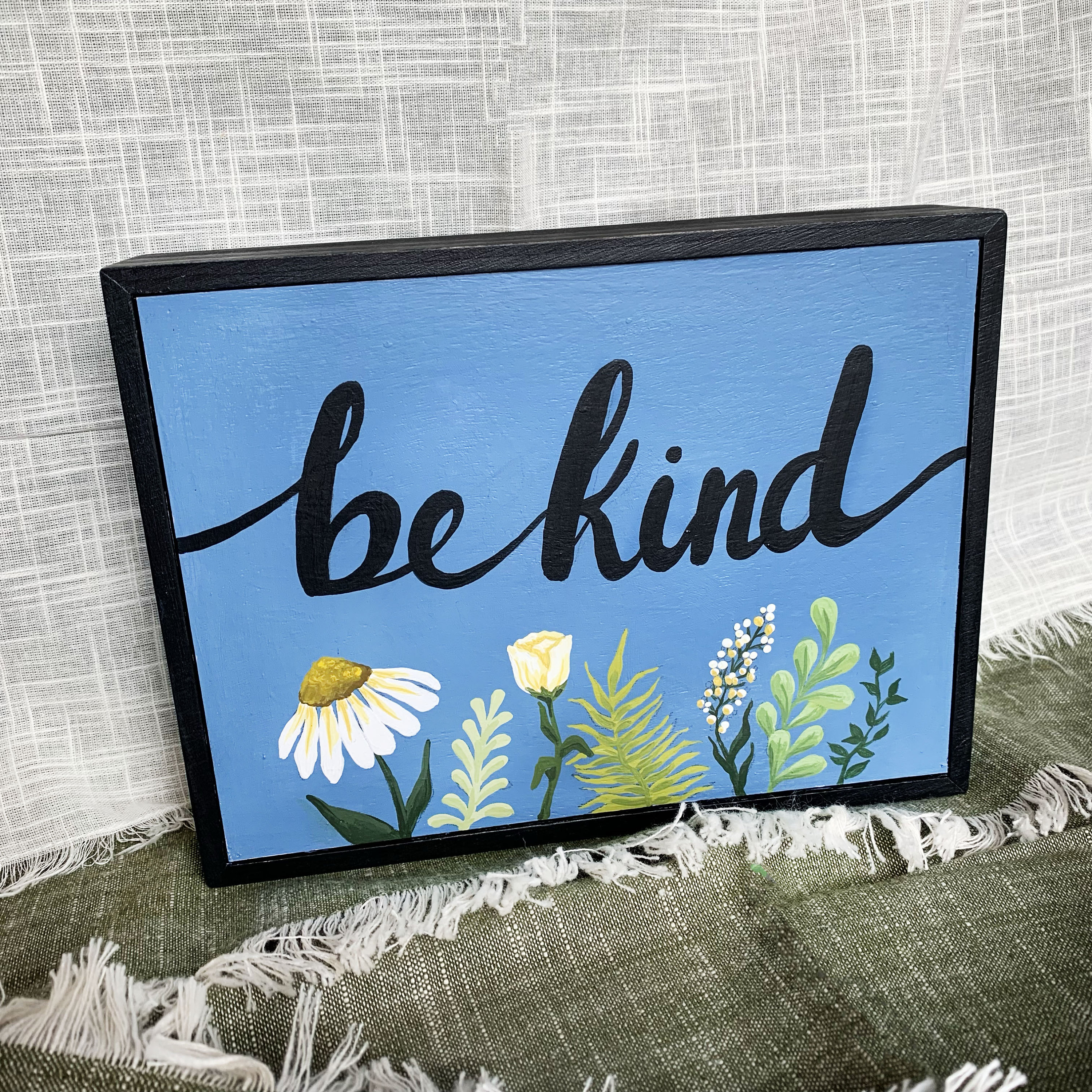 Hand Painted "welcome," "home Sweet Home," or " Be Kind" Floral Home ...