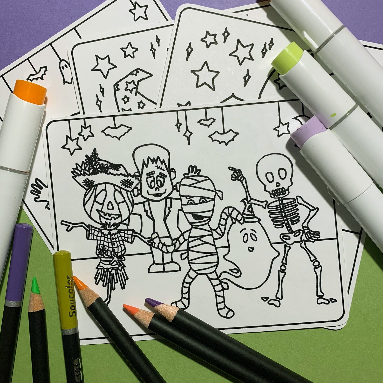 Mini Halloween Coloring Page Pack, 4 Sheets/pack, 4x5 In. - Etsy