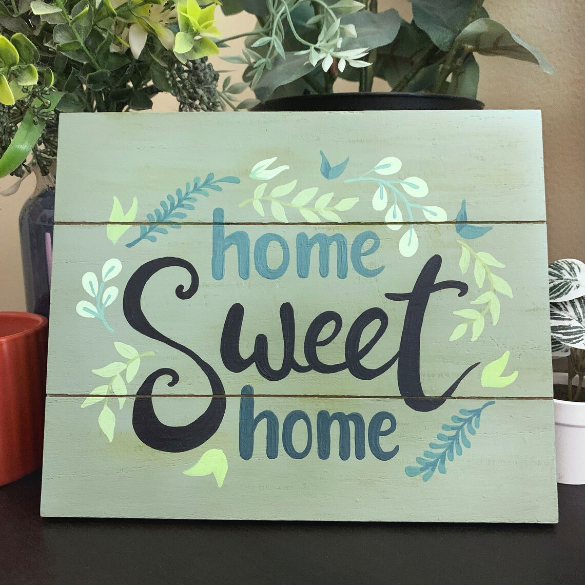 Hand Painted "welcome," "home Sweet Home," or " Be Kind" Floral Home ...