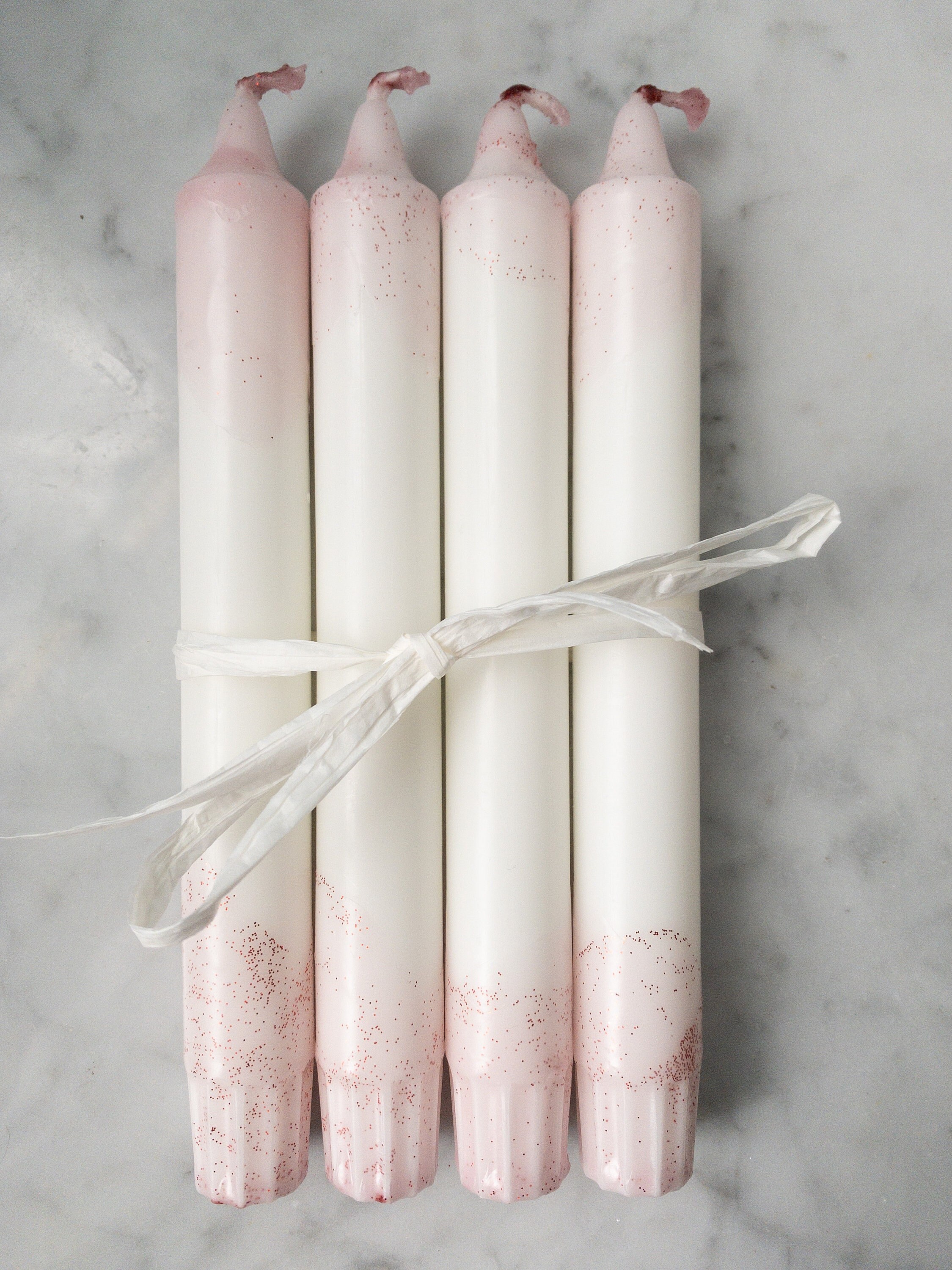 Candles X4 Two-tone Dip Dye Candles With Sequins - Etsy