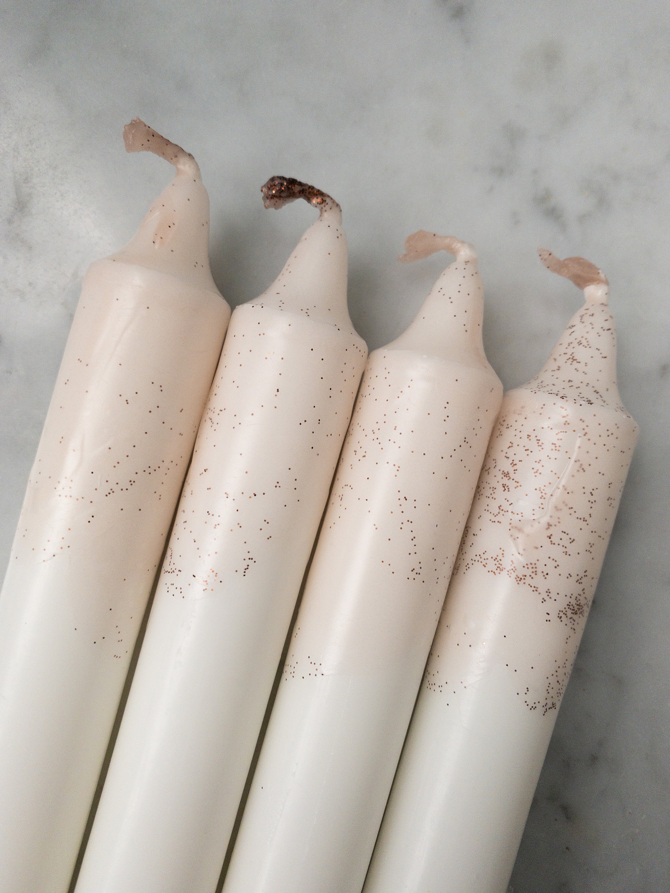 Candles X4 Two-tone Dip Dye Candles With Sequins - Etsy