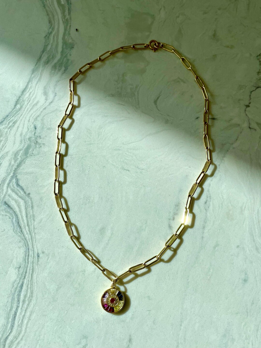 Wheel of Fortune Rainbow Gemstone Wheel Pendant - Etsy