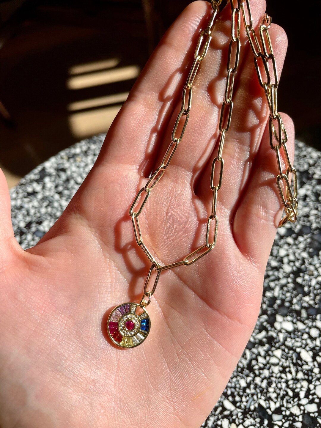 Wheel of Fortune - Rainbow Gemstone Wheel Pendant - Etsy