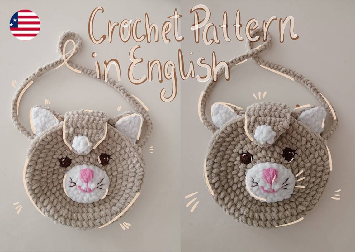 Crochet Cat-bag / Crochet Tutorial / Crochet Pattern of Cat Bag ...