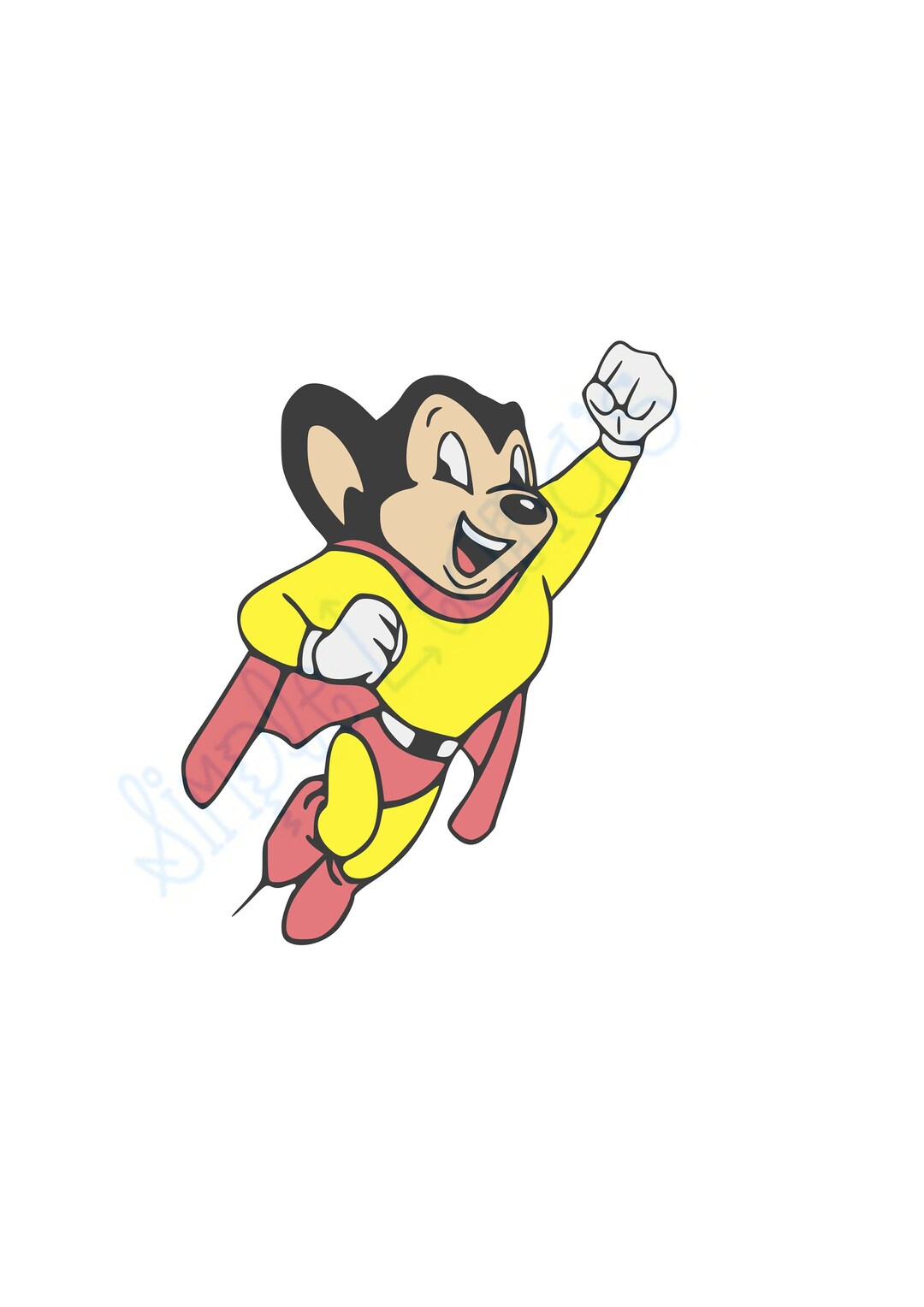 Vintage Cartoon Mighty Mouse Image File| JPG, PNG, and Layered SVG Cut ...