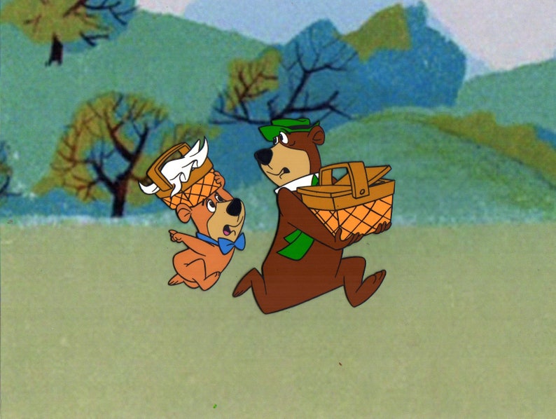 Hanna Barbera Yogi Bear and Boo Boo Hand Painted Animation Cel Art ...