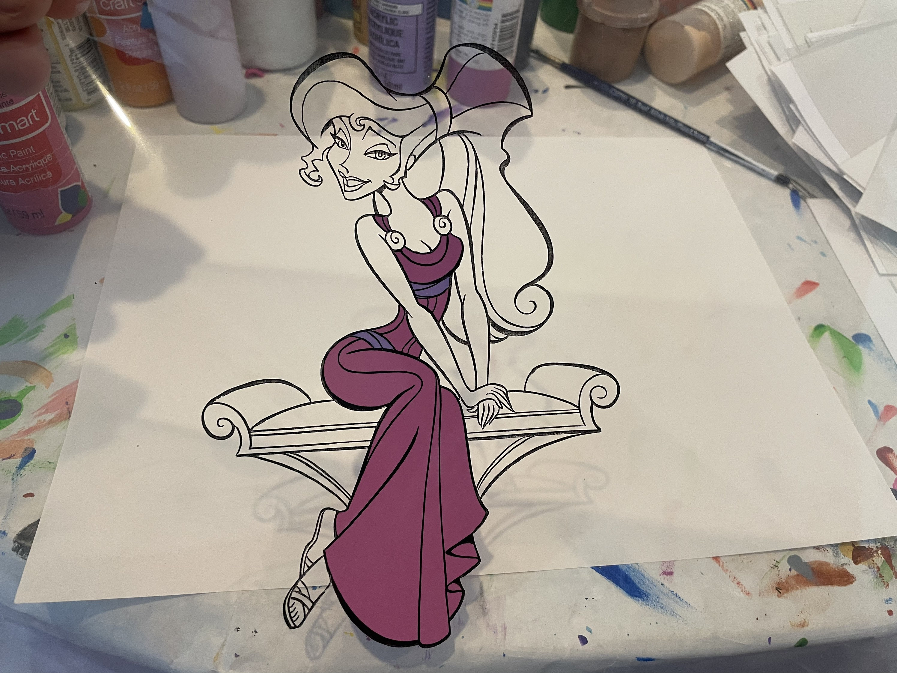 Hercules Meg Hand Painted Animation Cel Art Reproduction - Etsy