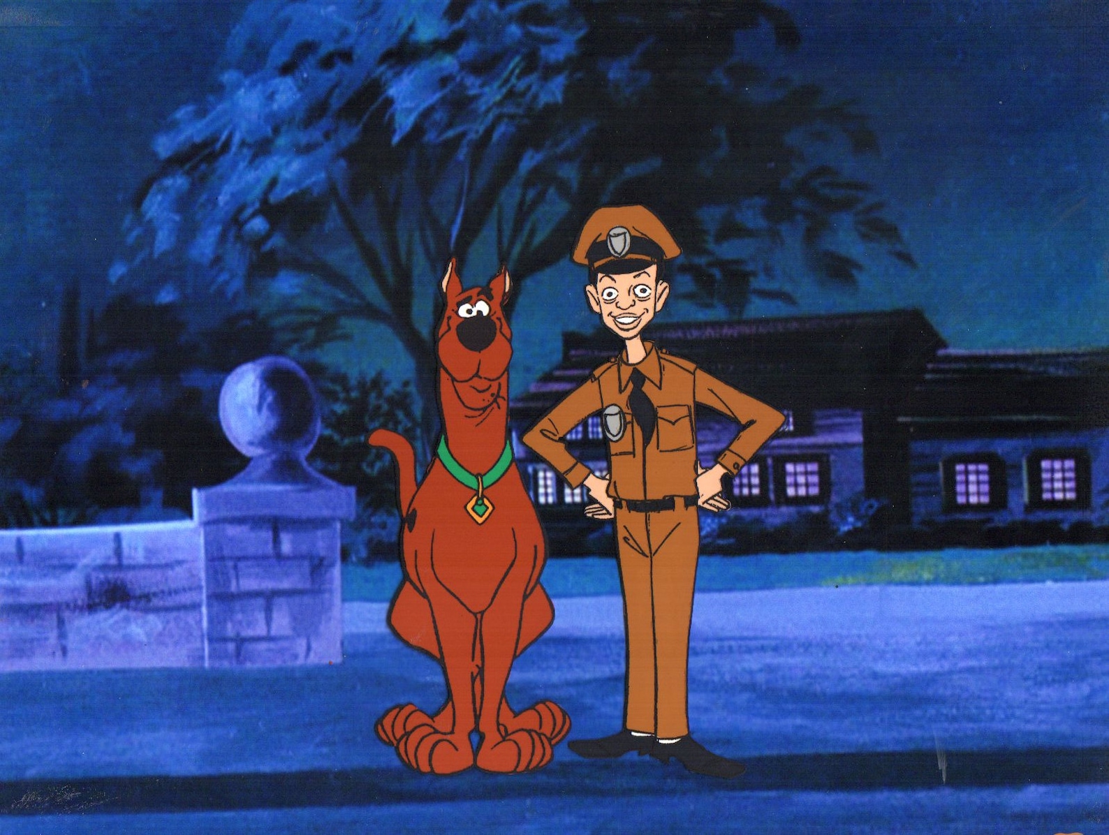 Hanna Barbera Scooby Doo Meets Don Knotts Hand Painted Animation Cel ...