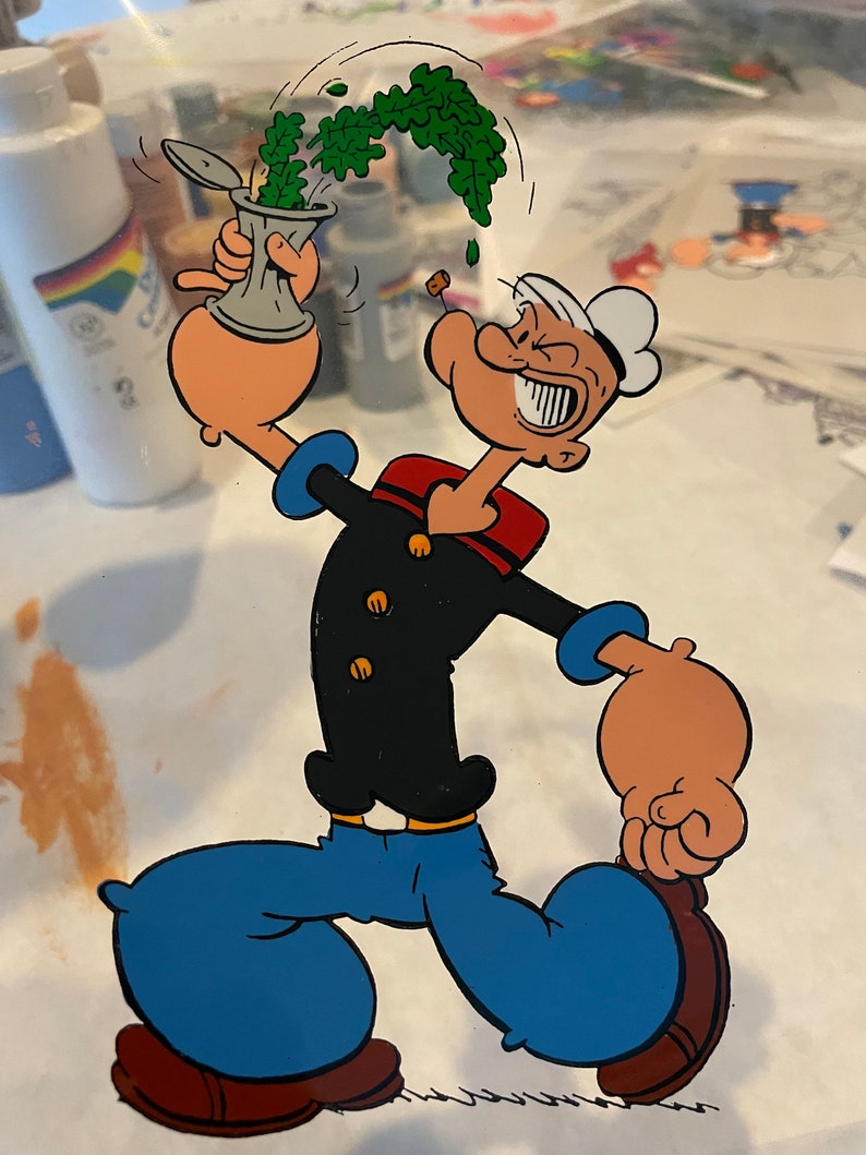 Popeye the Sailor Man. Hand Painted Animation Cel Art Reproduction. - Etsy
