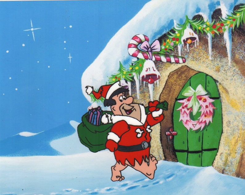 Hanna Barbera the Flintstones Santa Fred Hand Painted - Etsy