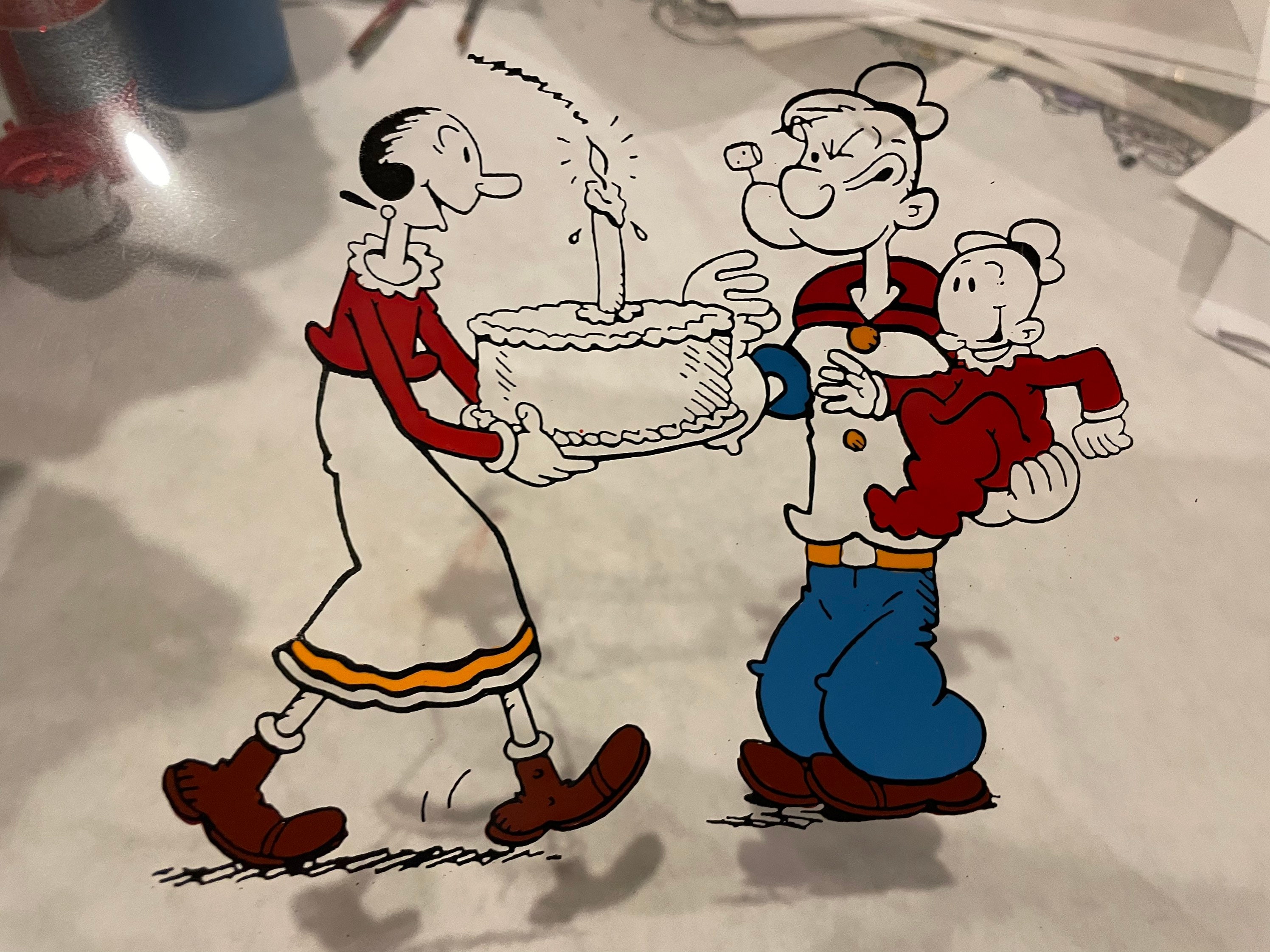 Popeye And Olive Oil Drawing