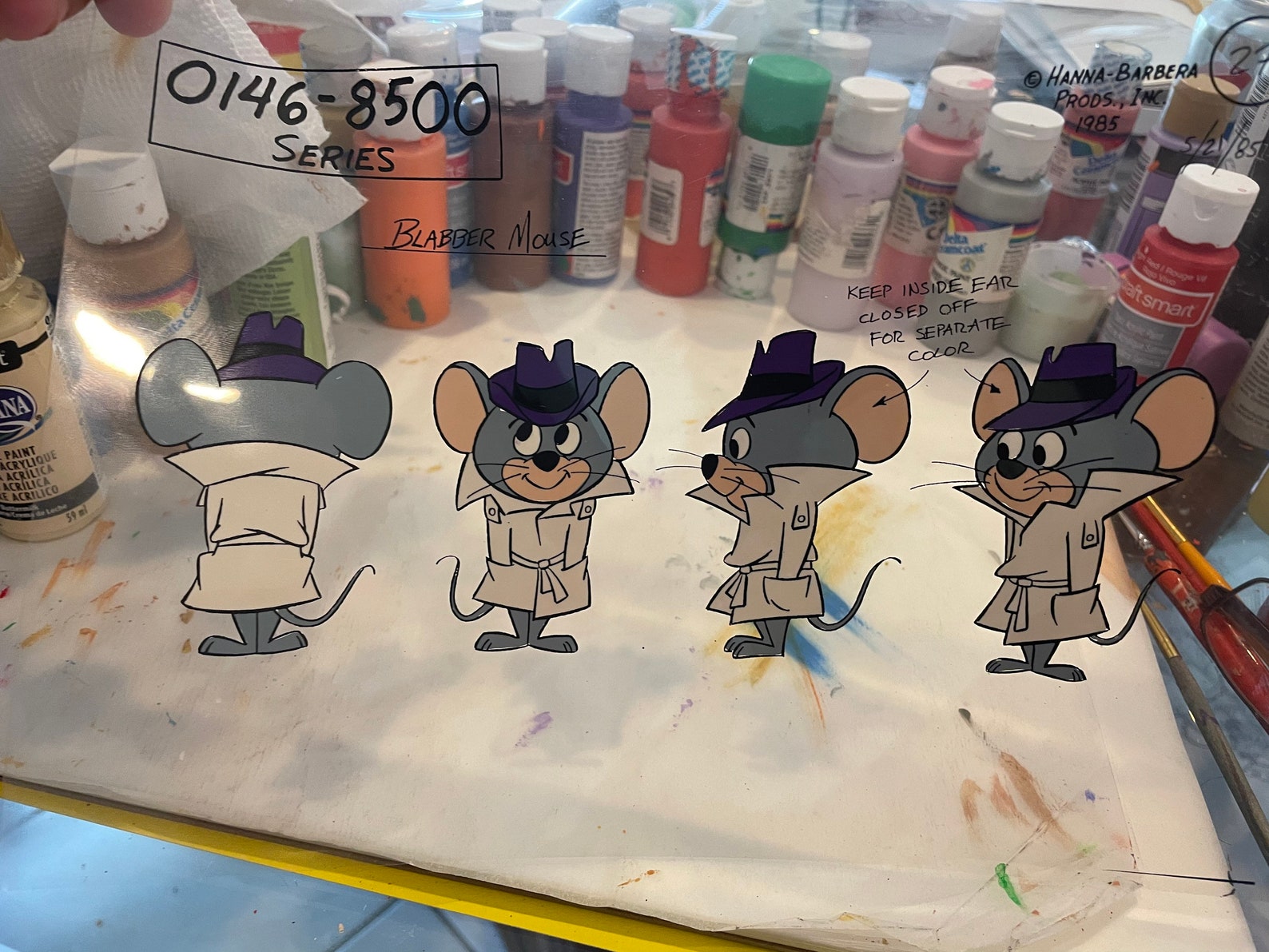 Hanna Barbera Super Snooper and Blabber Mouse Model Sheet Hand Painted ...