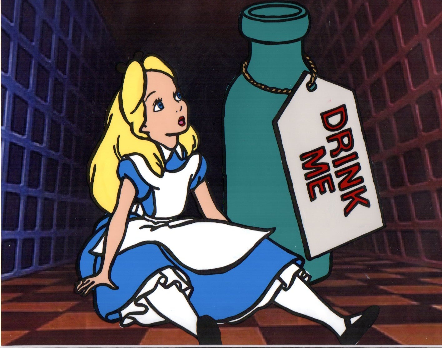 Alice in Wonderland Drink Me Hand Painted Animation Cel Art ...