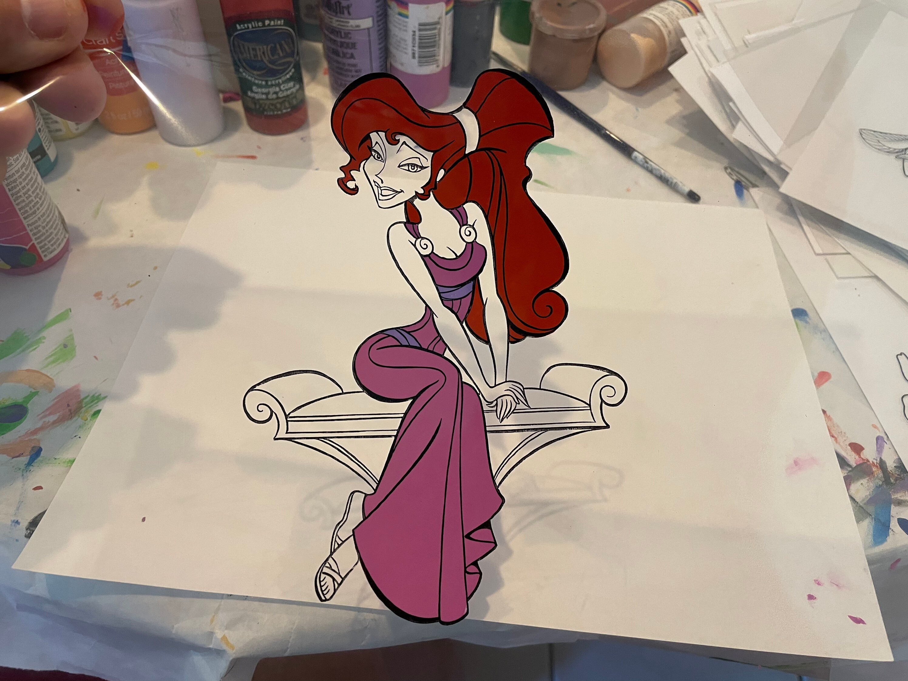 Hercules Meg Hand Painted Animation Cel Art Reproduction - Etsy