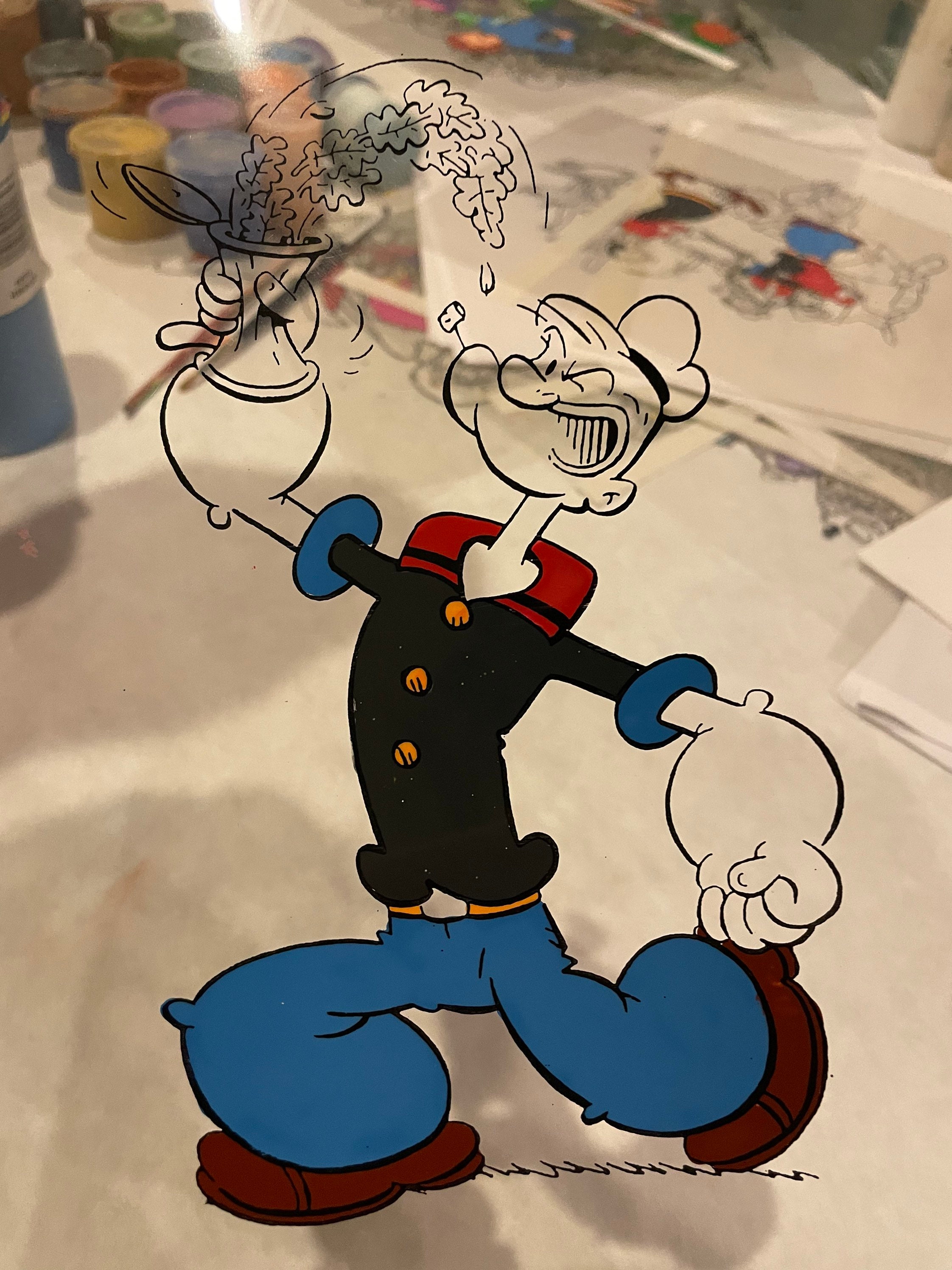 Popeye the Sailor Man. Hand Painted Animation Cel Art Reproduction. - Etsy