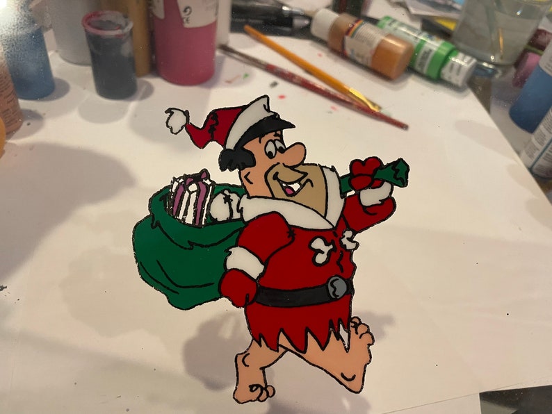 Hanna Barbera the Flintstones Santa Fred Hand Painted - Etsy