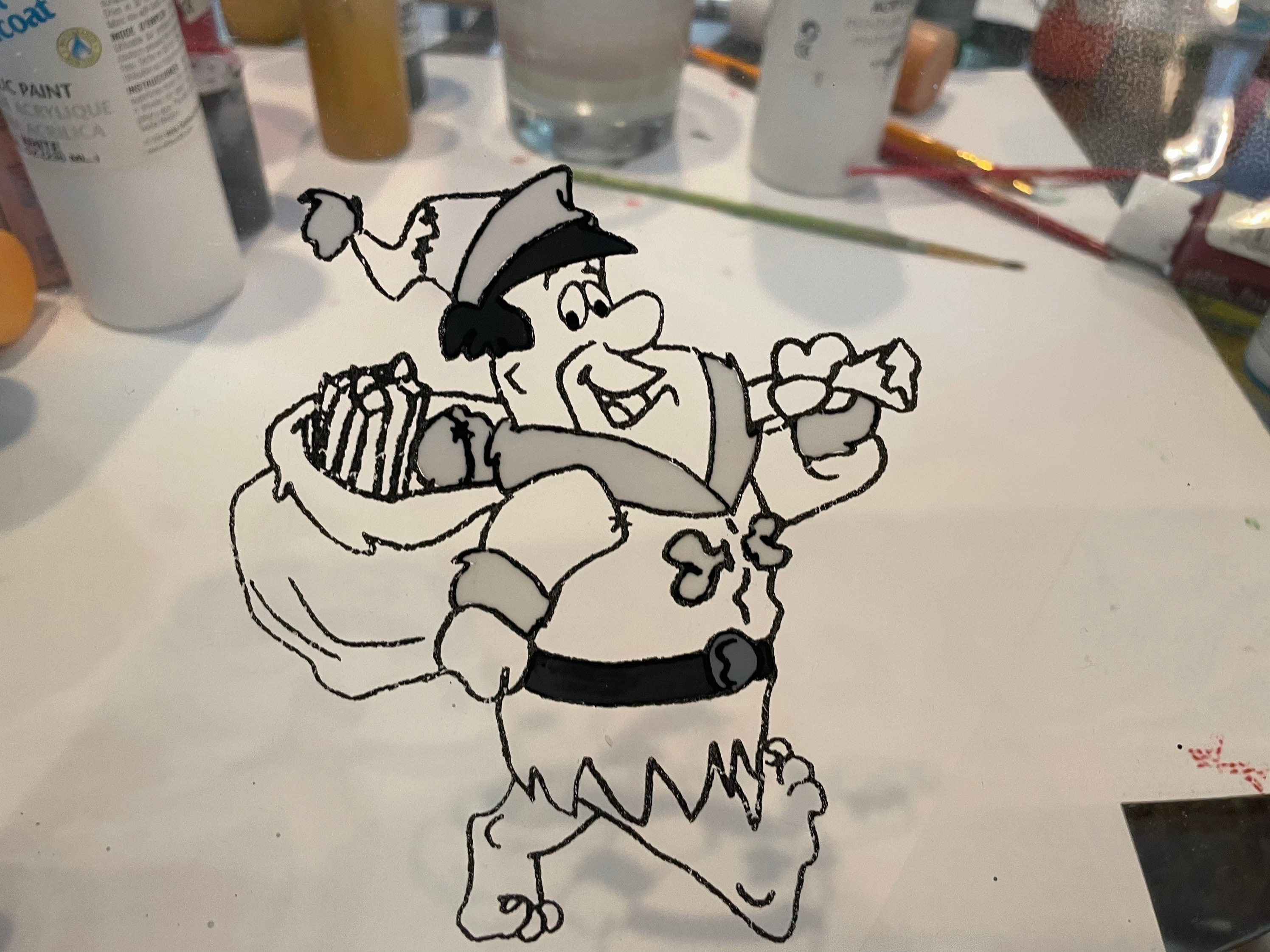 Hanna Barbera the Flintstones Santa Fred Hand Painted - Etsy