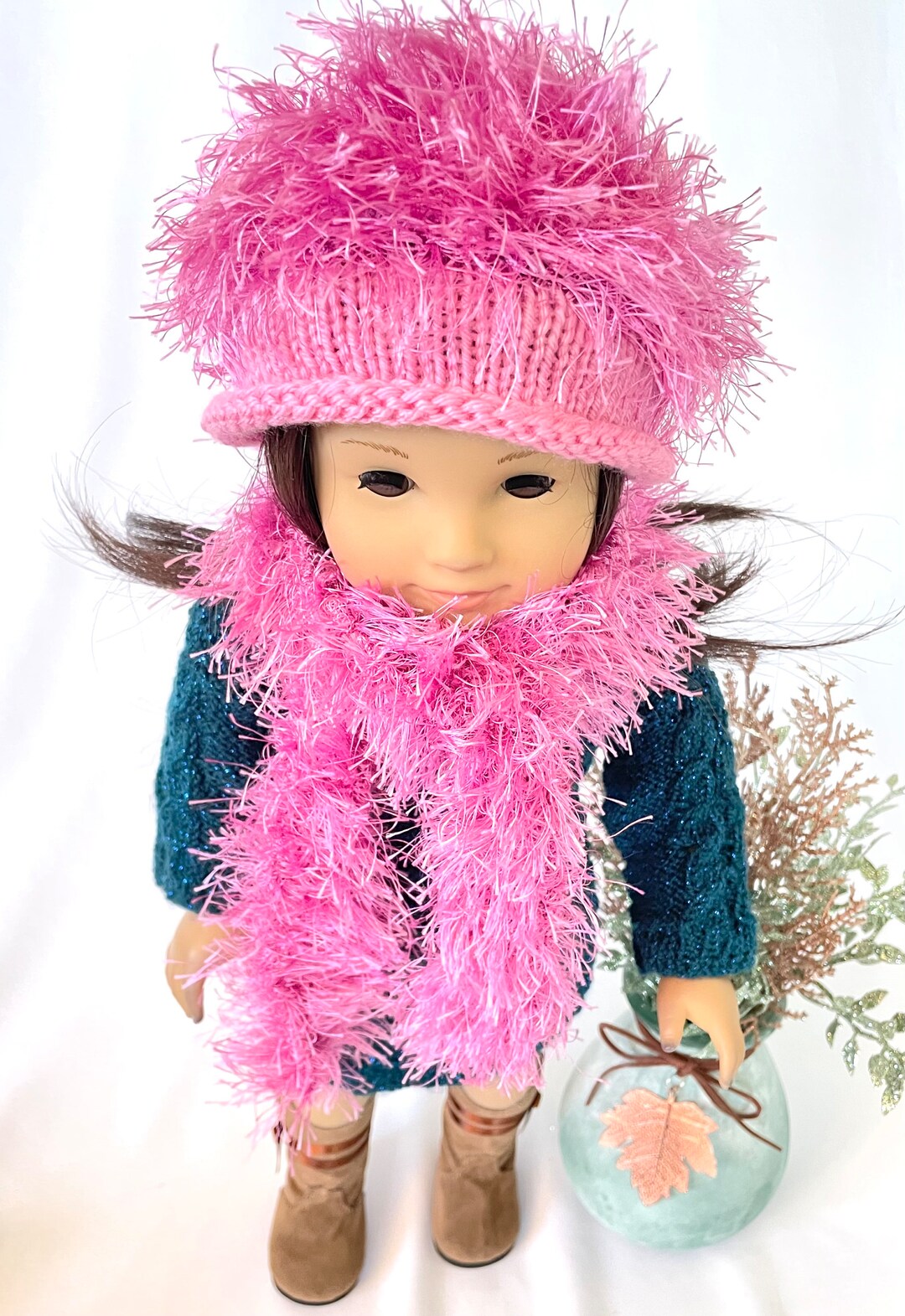18" Doll Fun Fuzzy Toque & Matching Scarf - Etsy