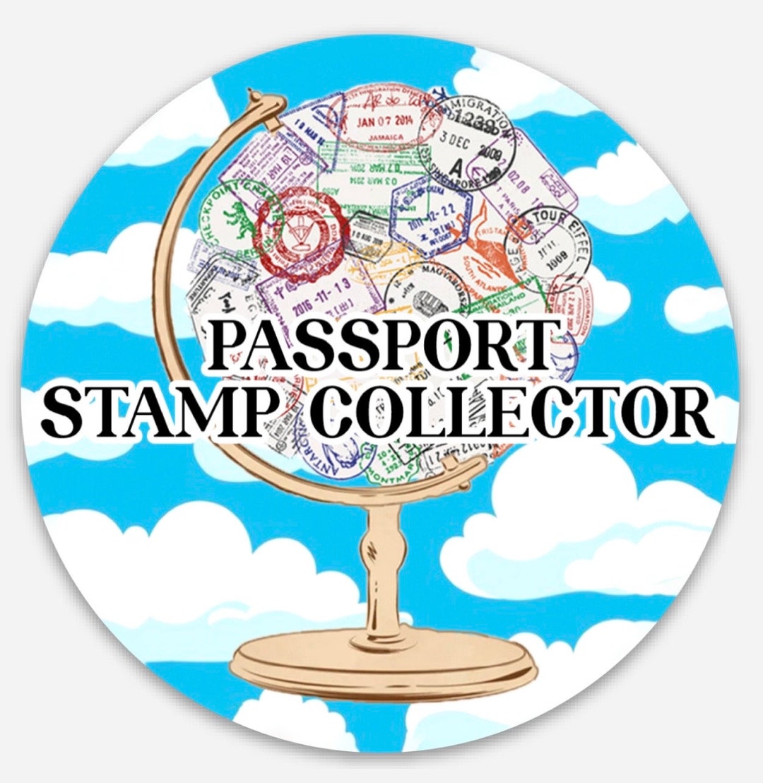 Passport Stamp Collector Sticker - Etsy