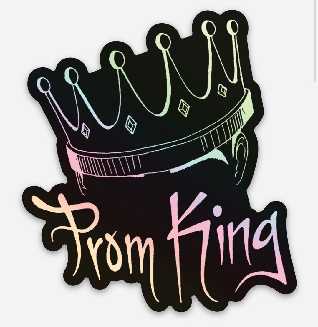 Prom King Logo Hologram Sticker - Etsy