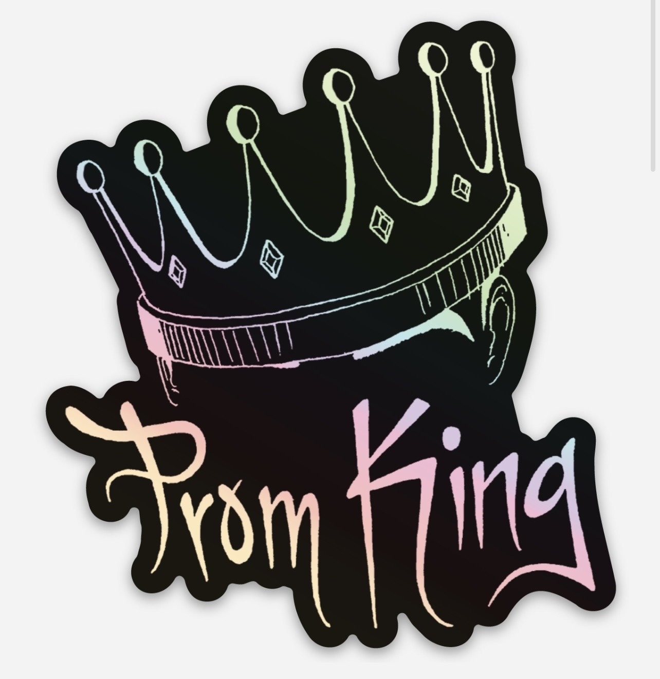 Prom King Logo Hologram Sticker - Etsy
