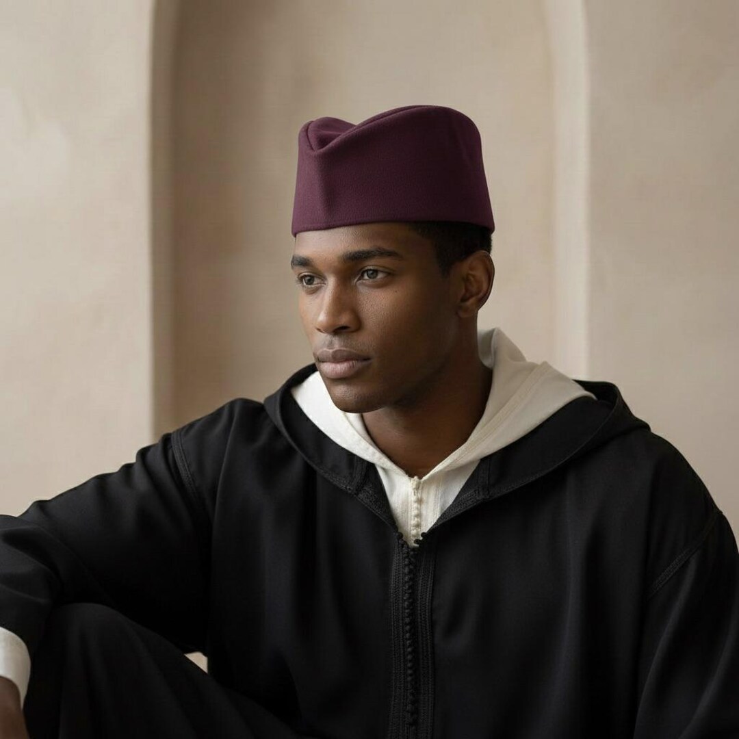 Royal Moroccan Fez Hat – Handmade Ceremonial Tarbouche – Soft Moroccan ...