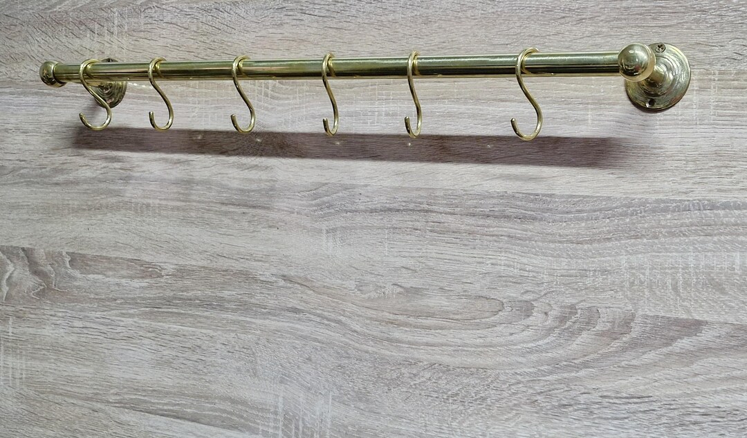 Handmade Unlacquered Brass Pot Rack: Vintage Moroccan Kitchen Rail - Etsy