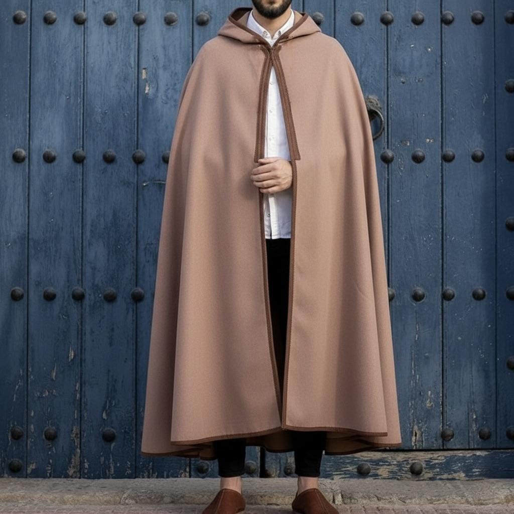 Moroccan Camel Silham Burnouse – Handmade Cashmere Cape - Etsy