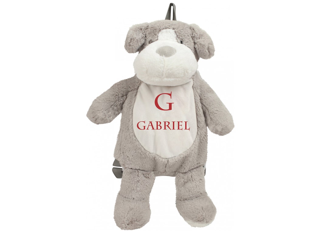 Dog Plush Backpack to Customize. Backpack Doudou Boy First Name - Etsy