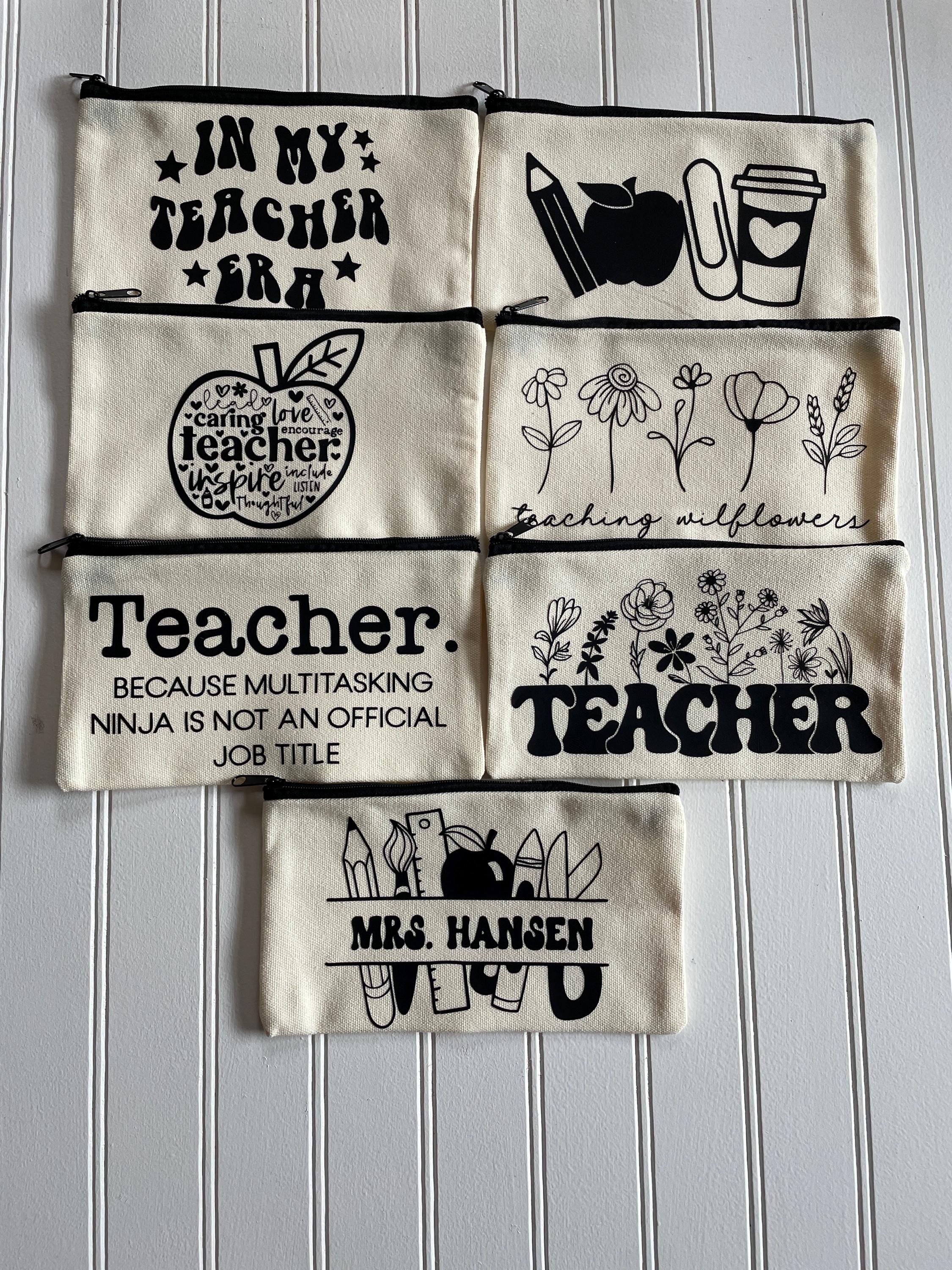 Personalized Canvas Zipper Pouch: Custom Monogrammed Gift Bag - Etsy
