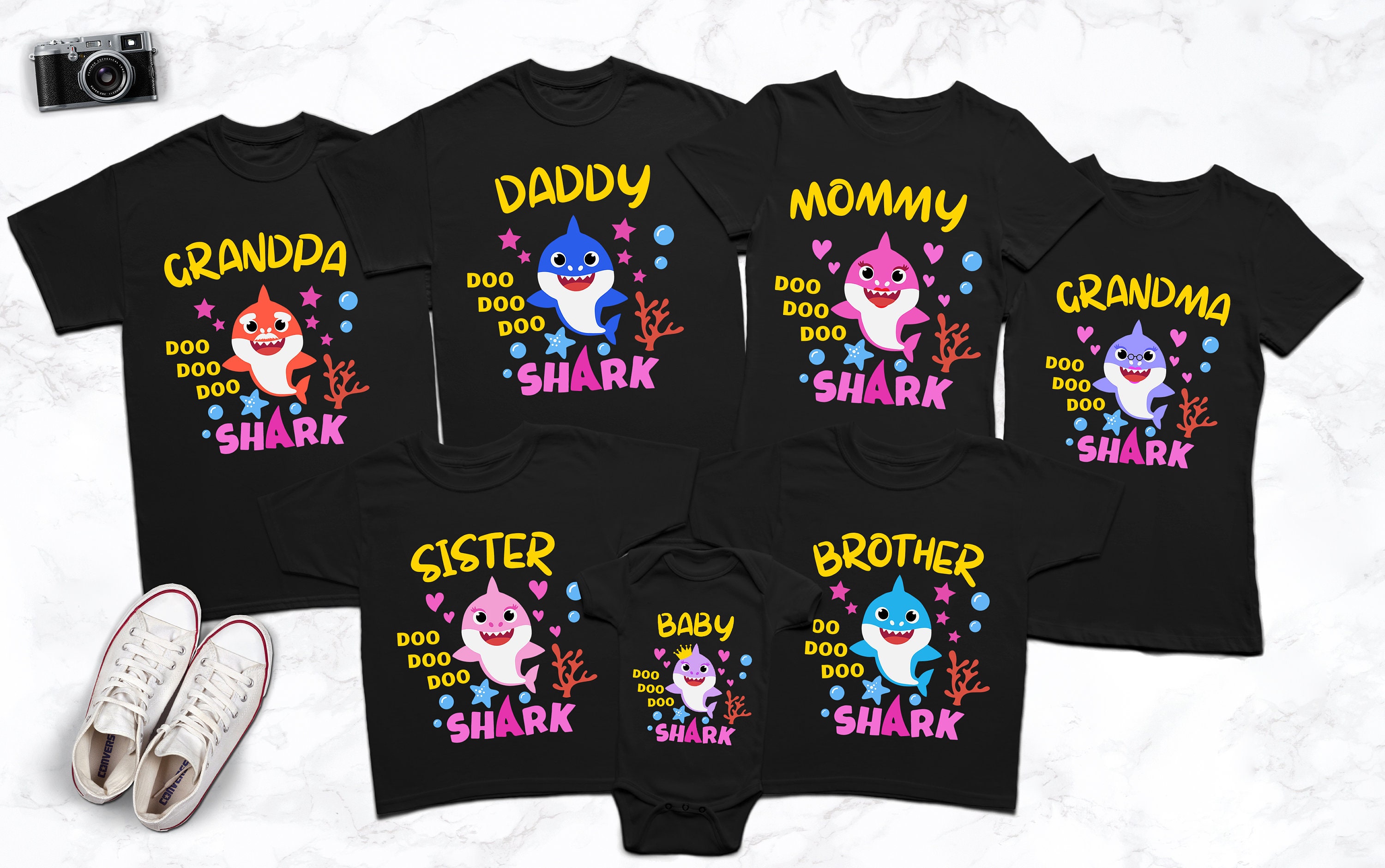 Custom Family Baby Shark Birthday Shirts, Baby Shark Matching Shirts
