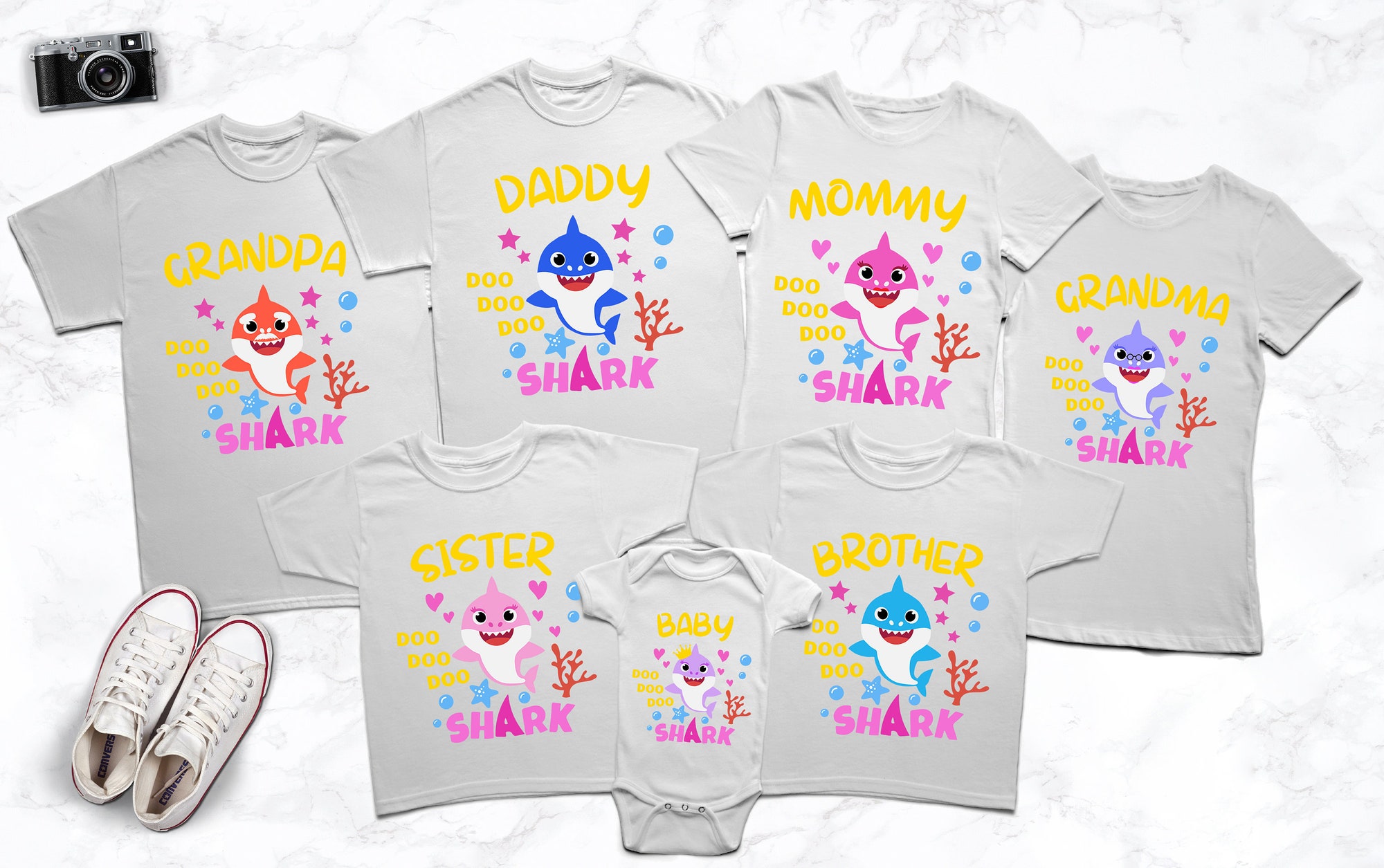 Custom Family Baby Shark Birthday Shirts, Baby Shark Matching Shirts
