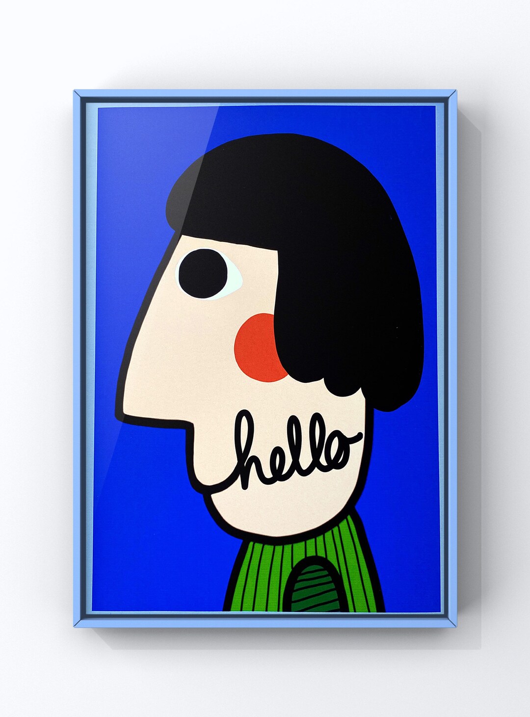 Retro Hello Character Art Print/ 60s/70s Inspired Wall Art/ 70s Revival ...