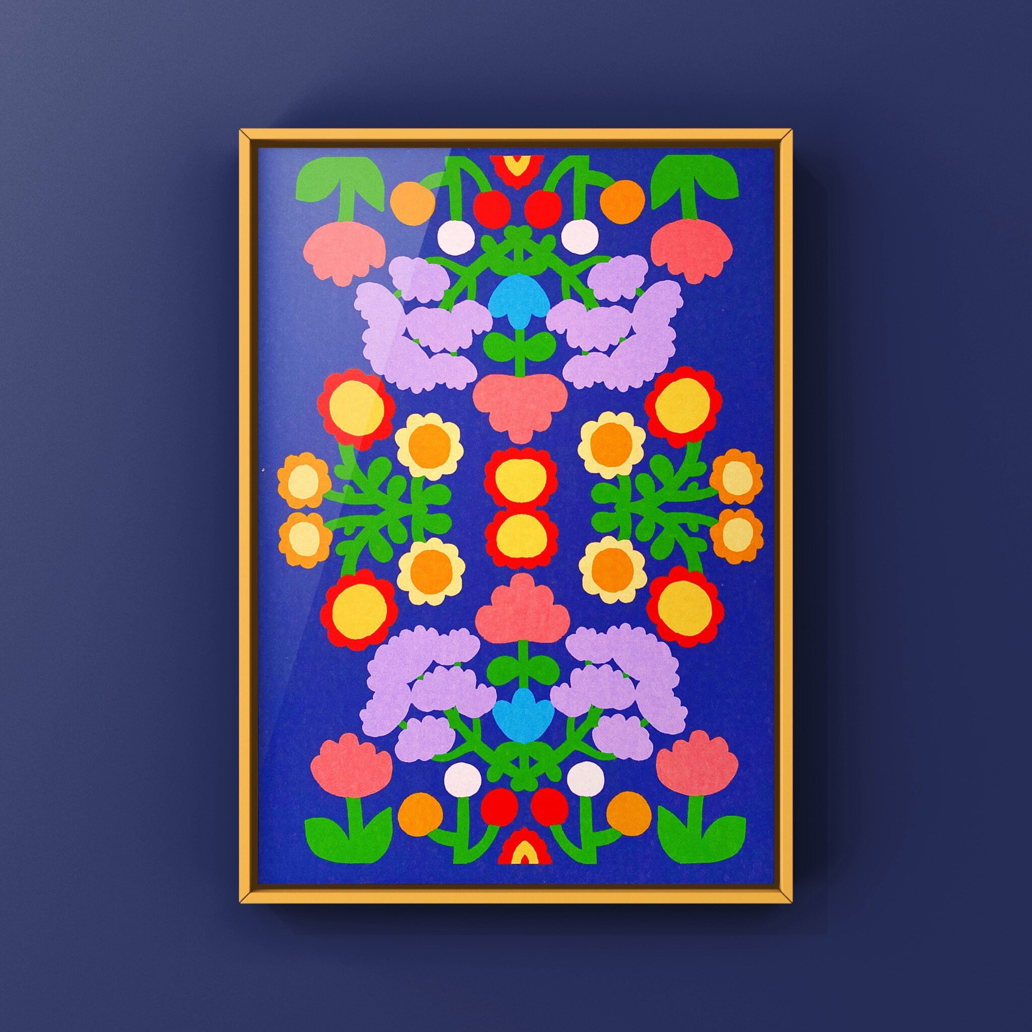 Abstract Flower Art Print/retro Flower Print/vintage Inspired - Etsy
