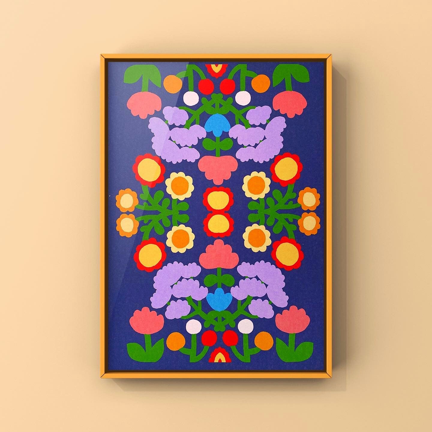 Abstract Flower Art Print/retro Flower Print/vintage Inspired - Etsy