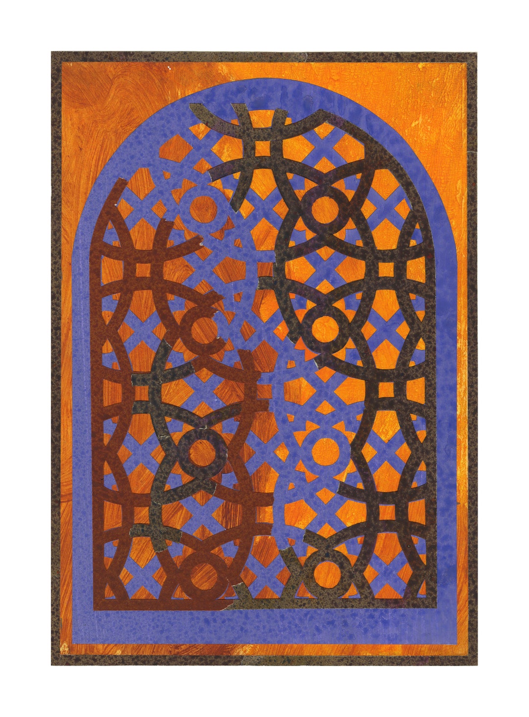 Mashrabiya 1 Collage and Gouache Artwork by Glyn Powell - Etsy