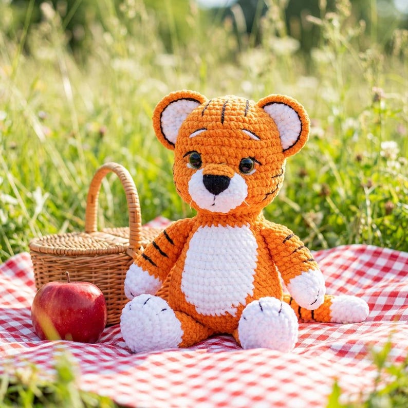Tiger Amigurumi Crochet Pattern PDF, Jungle Animal Toy, Nursery Decor ...