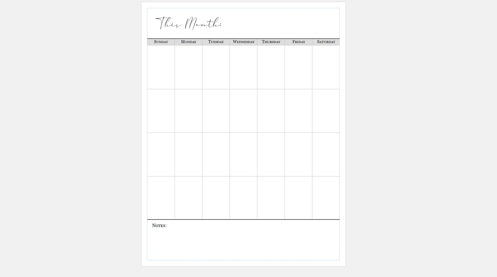 Printable Blank 7 Day Planner Daily Goals Planner Weekly | Etsy