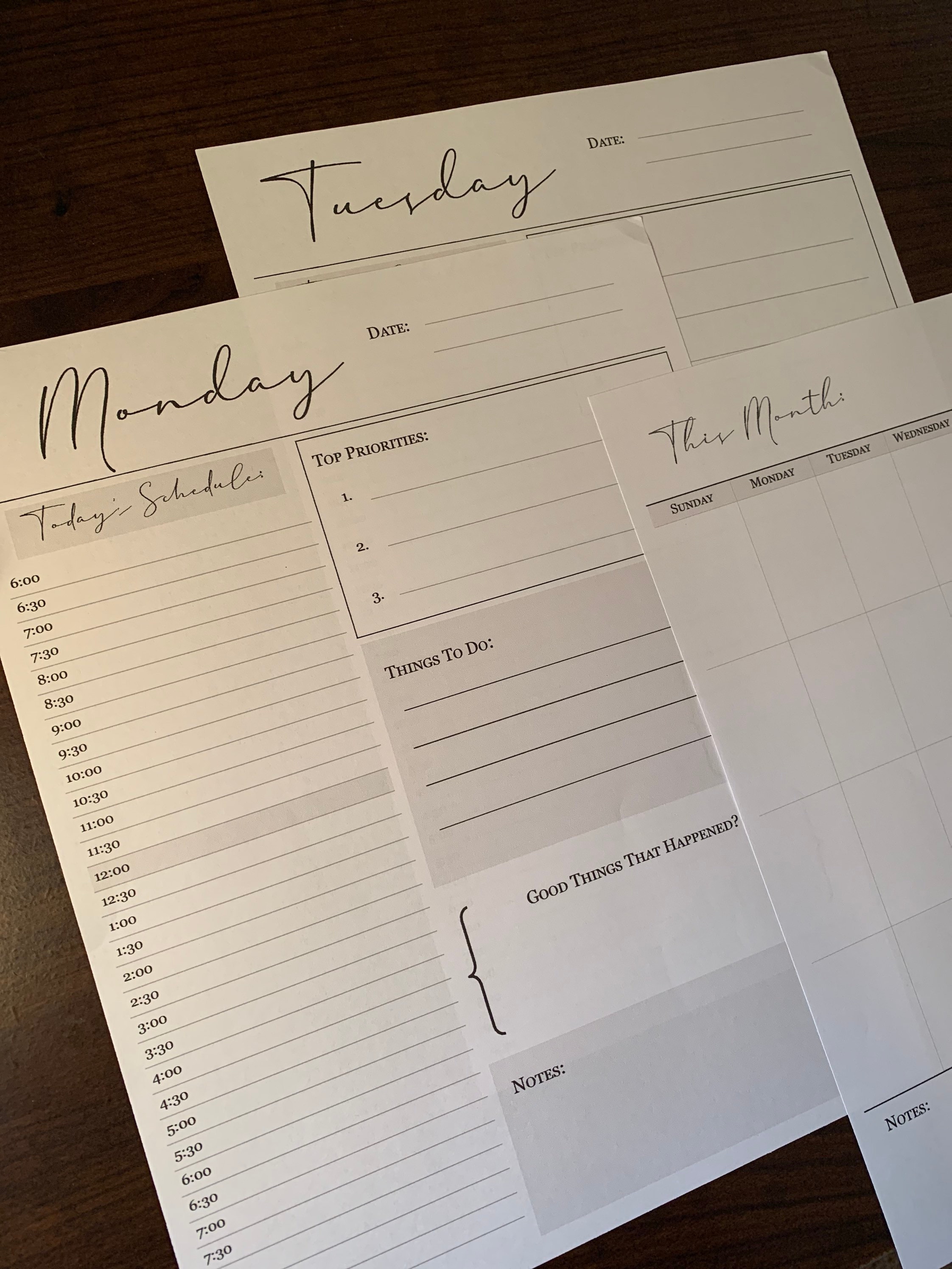 Printable Blank 7 Day Planner Daily Goals Planner Weekly - Etsy