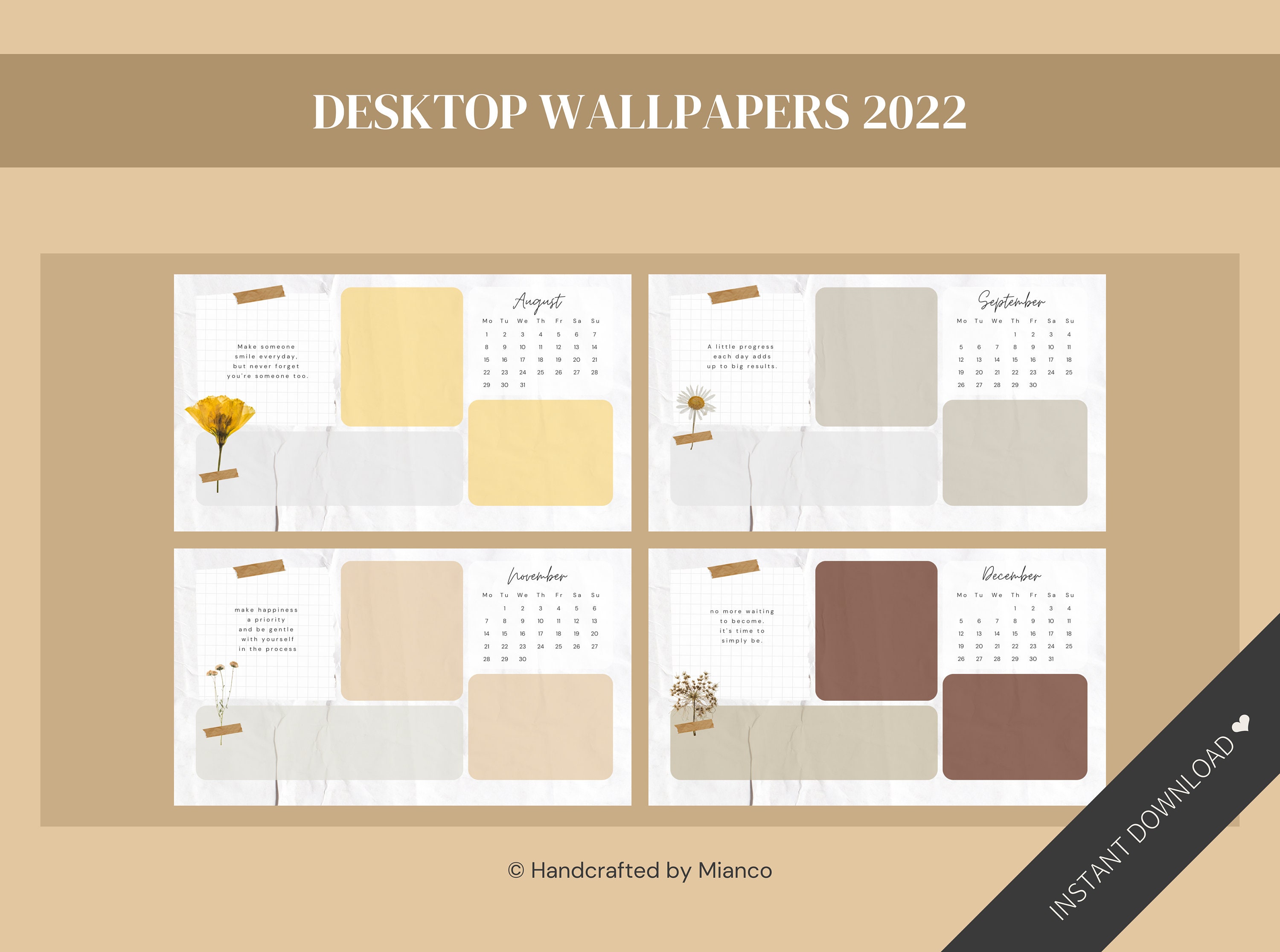 2022-2023 Desktop Organizer Wallpaper Flora Folder Icon Set - Etsy