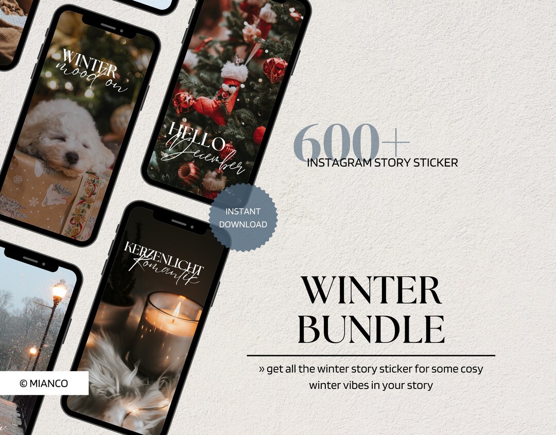 600 Instagram Story Stickers WINTER BUNDLE Instagram Story Stickers ...