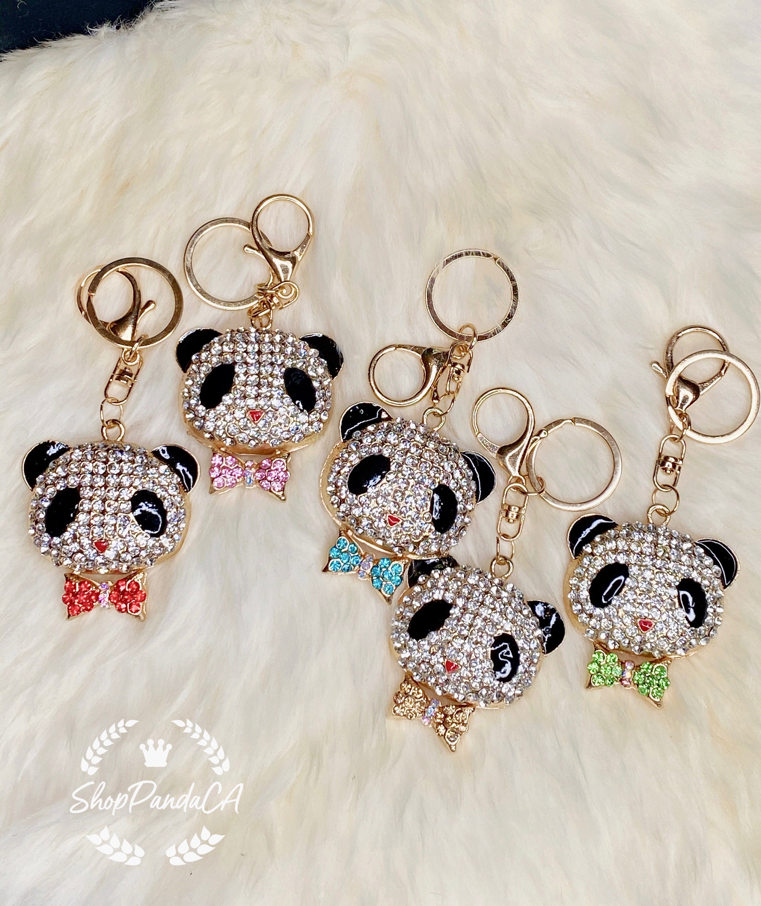 Crystal Panda Bag Charm Panda Keychain Crystal Panda Deluxe | Etsy