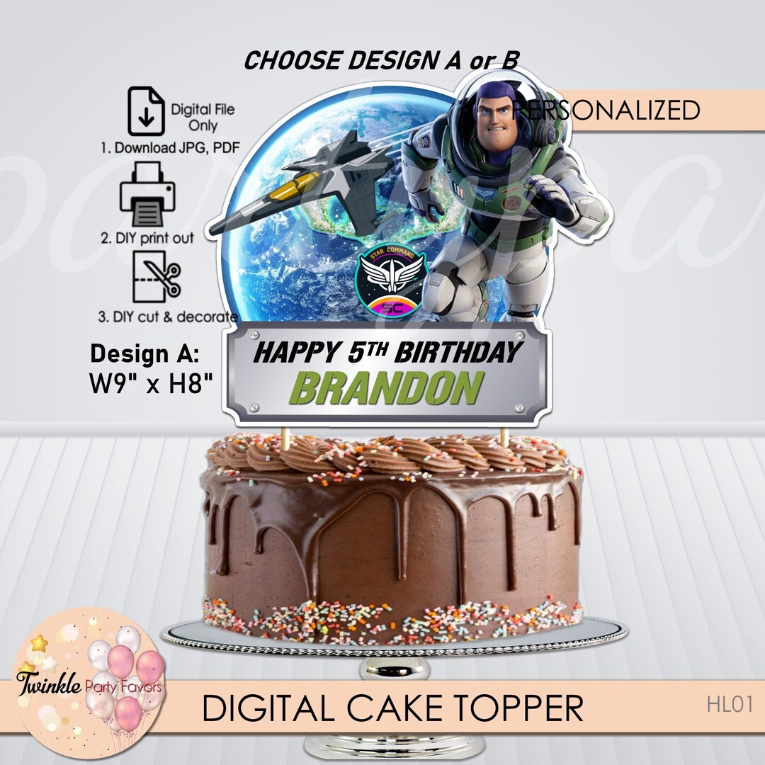 Lightyear Cake Topper, Kids Birthday Cake Topper, Digital File Only - Etsy