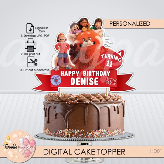 Turning Red Cake Topper Digital File Only - Etsy