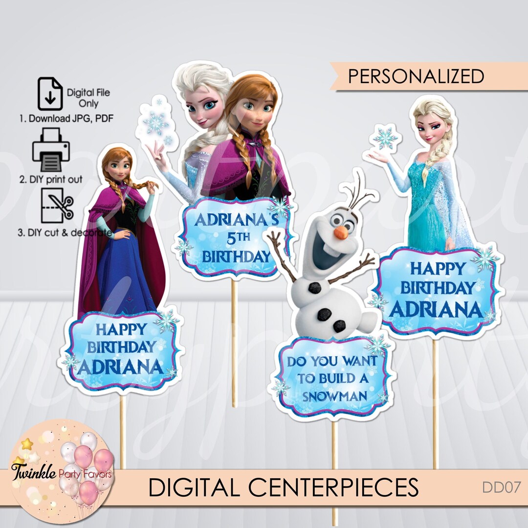 Frozen Centerpiece, Frozen Cake Topper, Kids Birthday Cake Topper ...